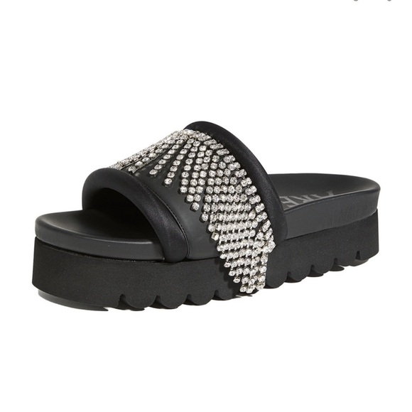 AREA | Shoes | Area Crystal Fringe Platform Slides | Poshmark
